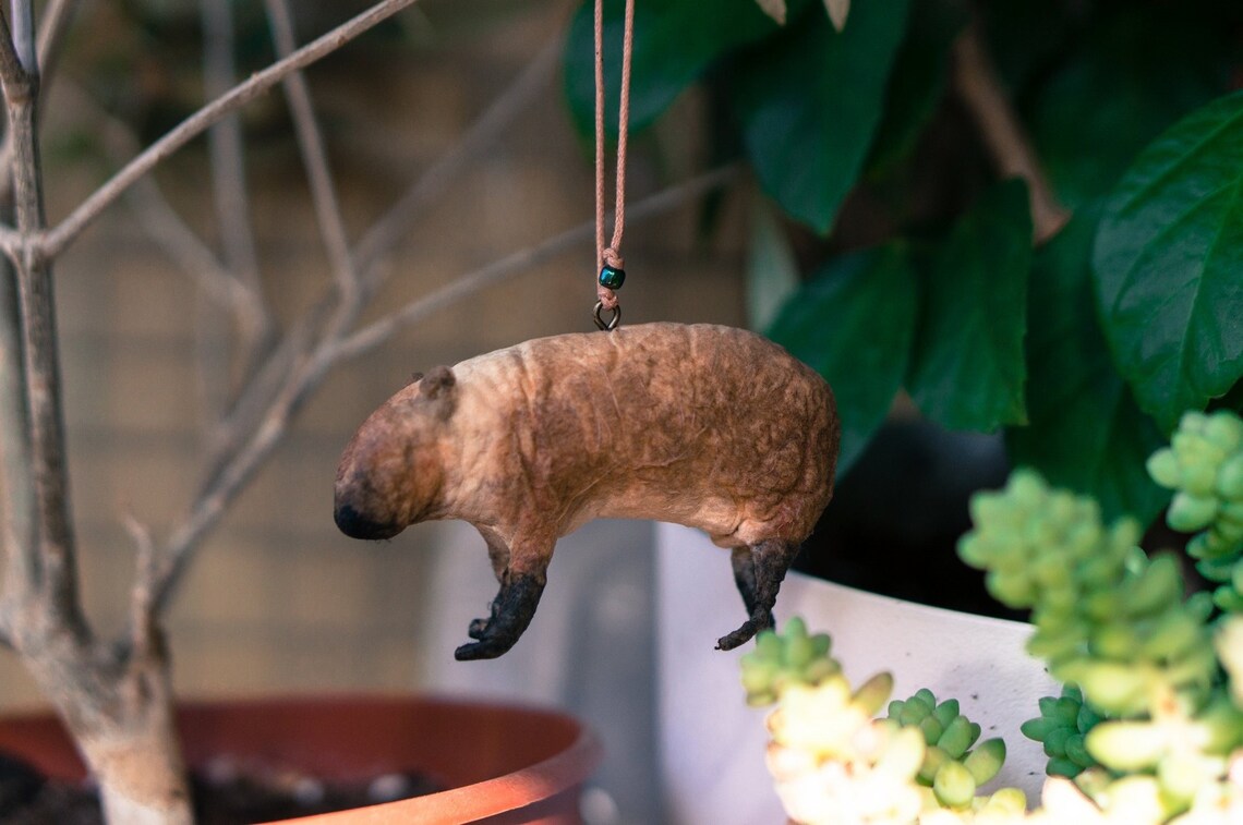 Cotton Hanging Capybara in Vintage Style, Animal Decoration, Spuncotton ...