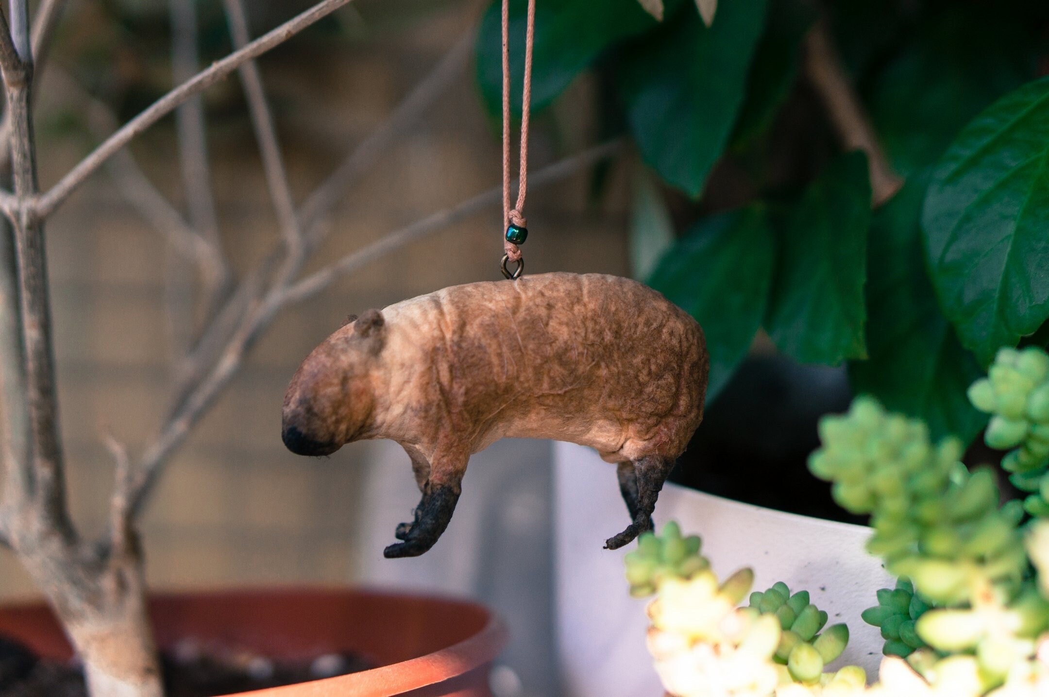 Cotton Hanging Capybara in Vintage Style, Animal Decoration, Spuncotton ...