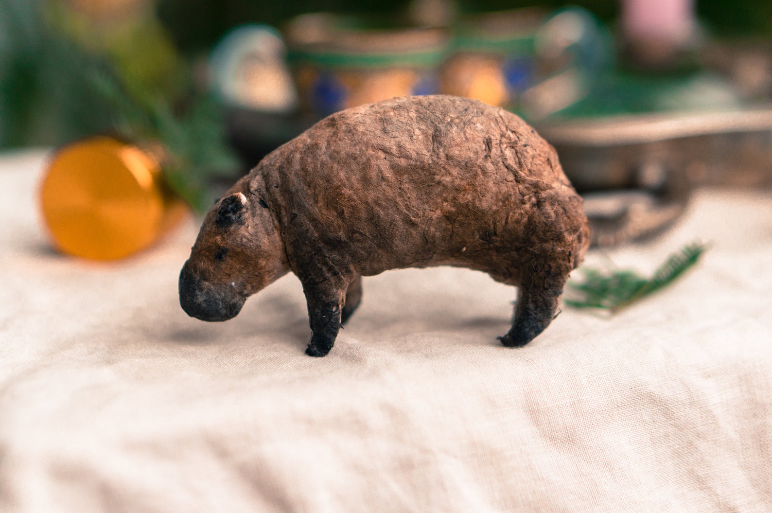 Cotton Capybara in Vintage Style, Animal Decoration, Spuncotton ...