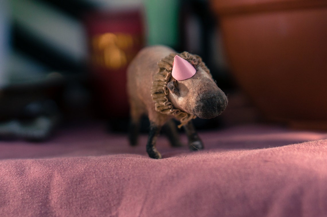 Cotton Hanging Capybara in Vintage Style, Animal Decoration, Spuncotton ...