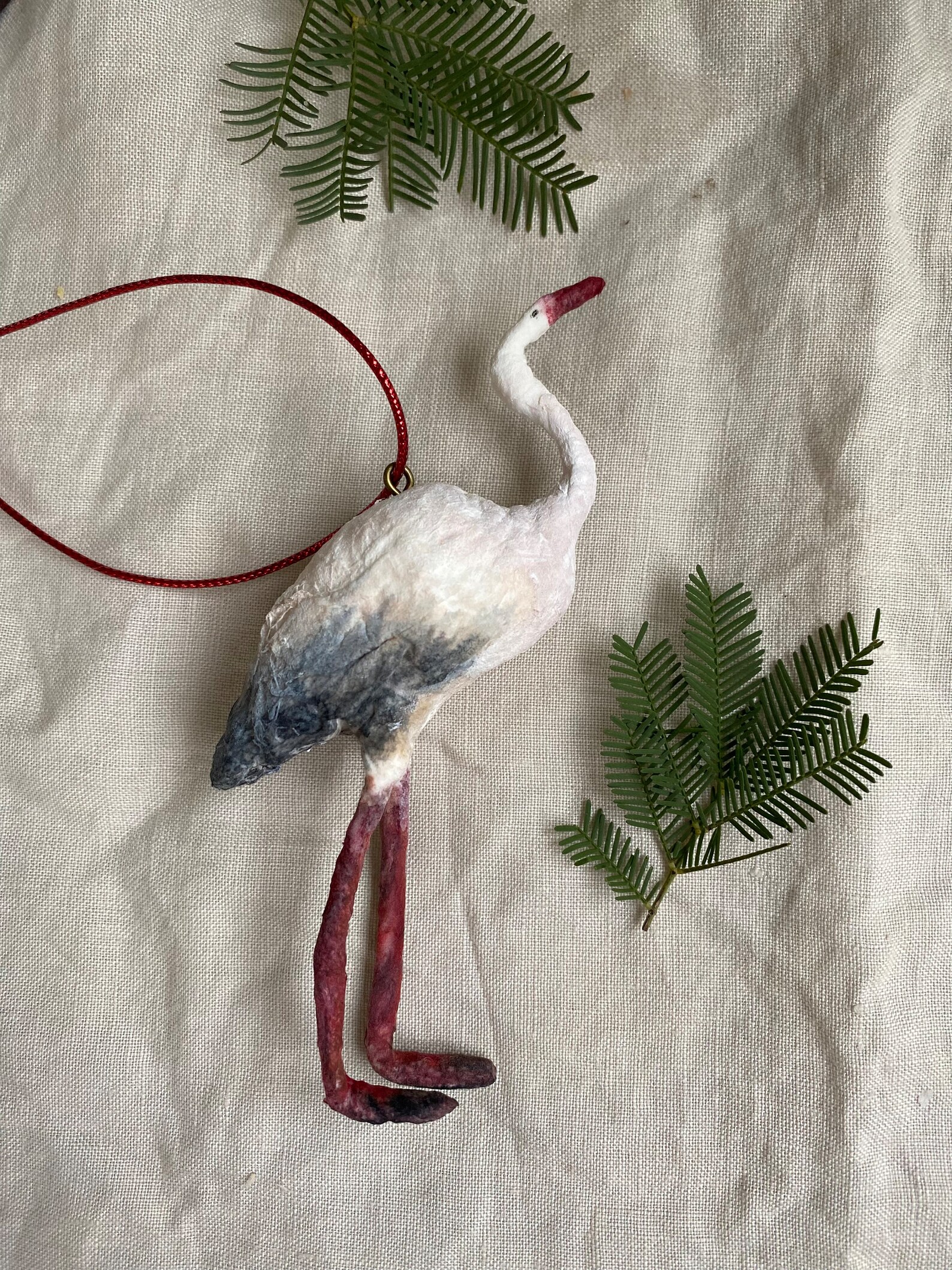 Cotton Stork in Vintage Style, Birds Decoration, Spuncotton Spinning ...