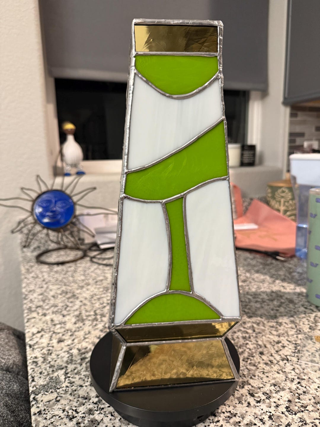 Stained Glass “lava Lamp” With LED Puck Light - Etsy