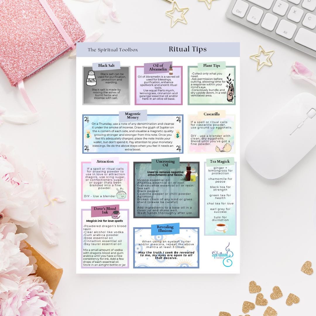 Witchy Ritual Tips - A6 Journal Planner Stickers | Southern Hemisphere ...