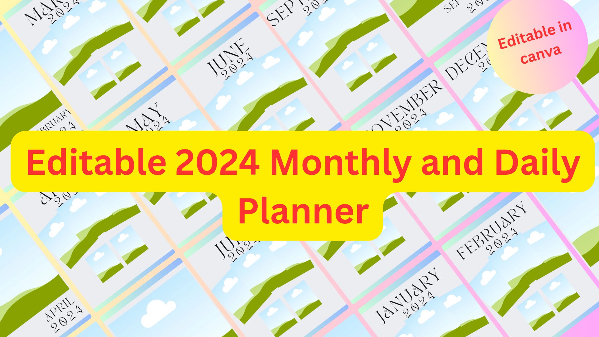 Editable 2024 Monthly and Daily Planner Planner Templates With Bonus ...