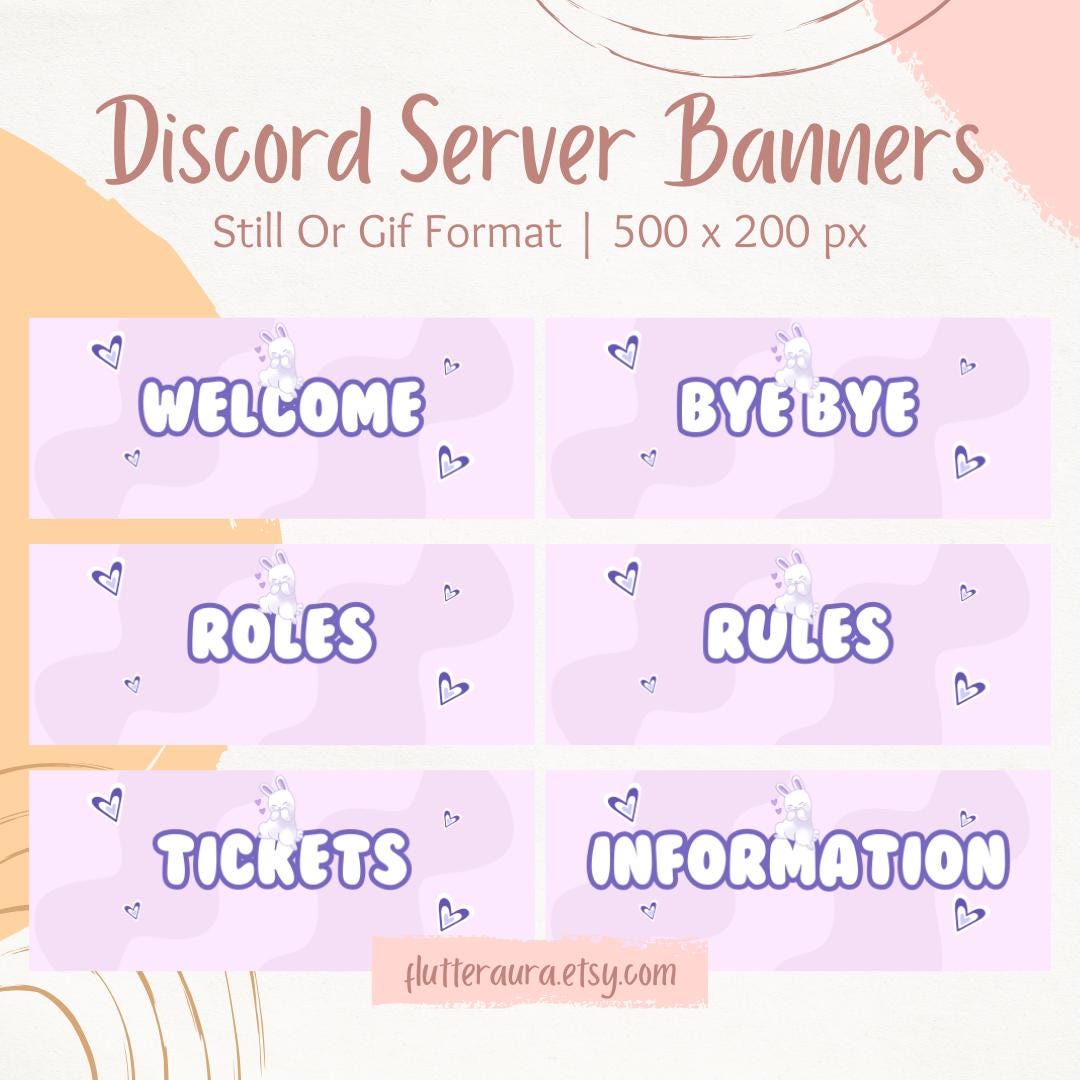Purple Bunny Banners Set | X12 Banners | X6 Gif | X6 Still | Welcome ...