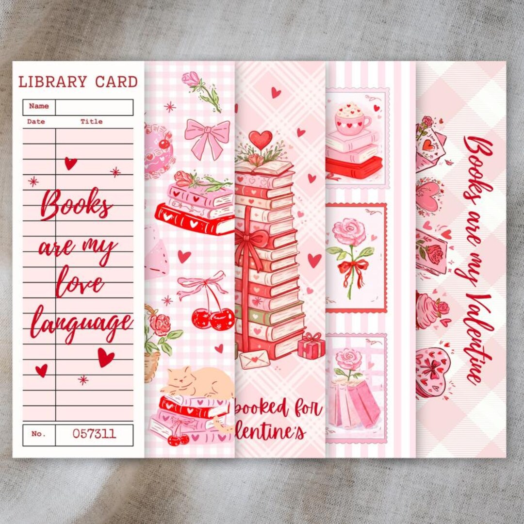 Valentine's Day Bookmarks Double Sided | Gifts Readers - Etsy