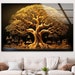 Golden Tree Tempered Glass Wall Art: Modern Home Decor - Etsy