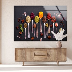 Tempered Glass Wall Art-spices Wall Decor-home Decor-large Glass Wall ...