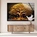 Golden Tree Tempered Glass Wall Art: Modern Home Decor - Etsy