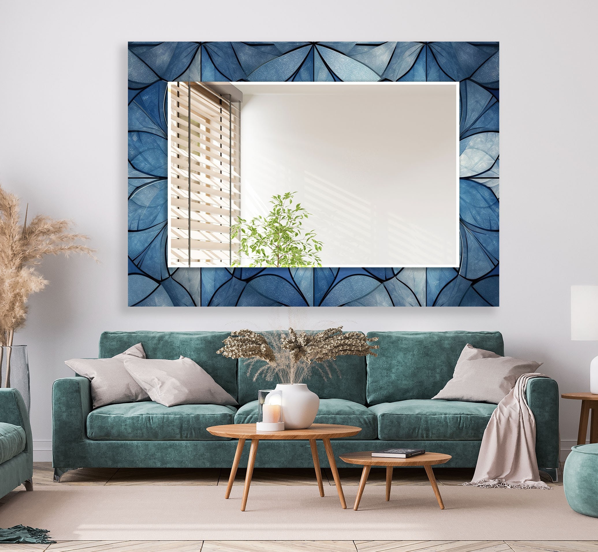 Unique Colorful Wall Mirrors Verne Matte Black Edging 24" X 38"