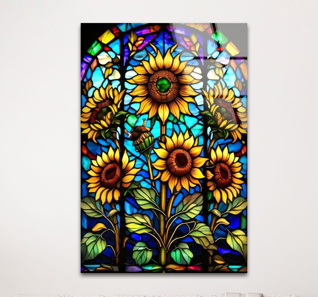 Tempered Glass Art Glass Printing Art Tempered Glass Wall Art Glass Wall Decor Floral Decor