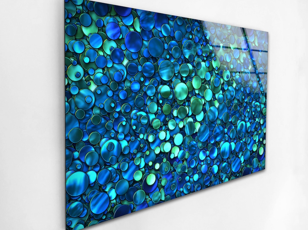 Tempered Glass Art-blue Glass Printing Art-tempered Glass Wall Art ...