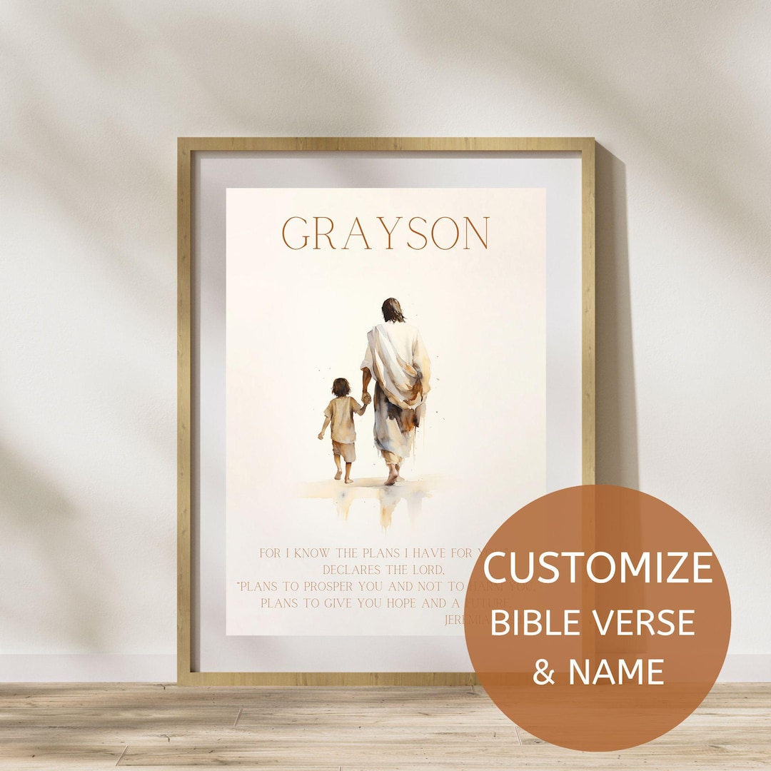 Custom Bible Verse Wall Print for Christian Nursery Print Kids Room ...