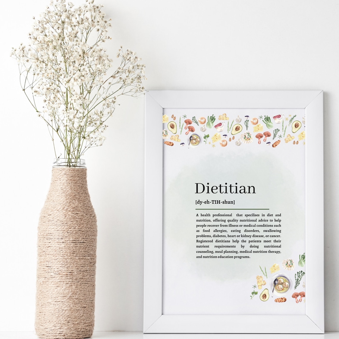 Digital Nutrition Poster, Nutritionist Gift, Dietitian Gift, Gifts for ...