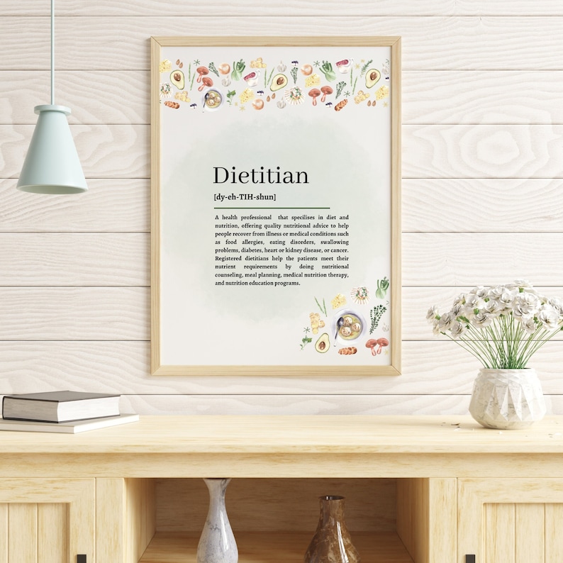 Digital Nutrition Poster, Nutritionist Gift, Dietitian Gift, Gifts for ...