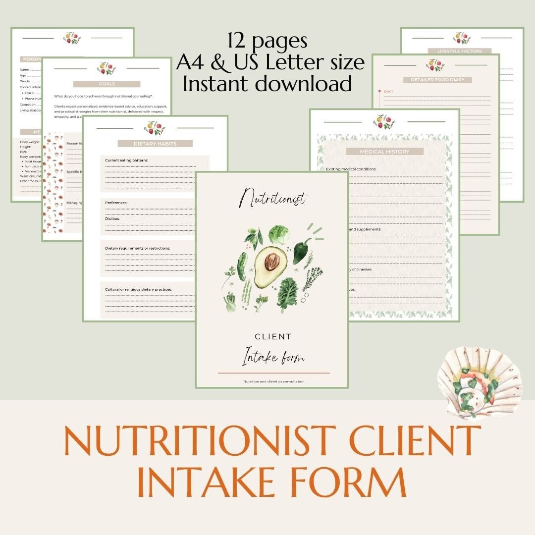 Nutritionist Client Intake Form,client Onboarding Questionnaire ...
