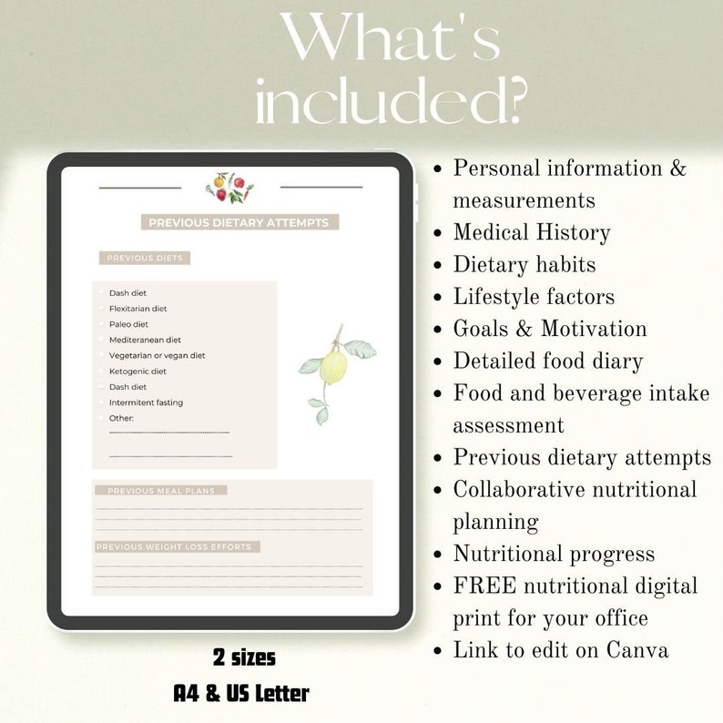 Nutritionist Client Intake Form,client Onboarding Questionnaire ...