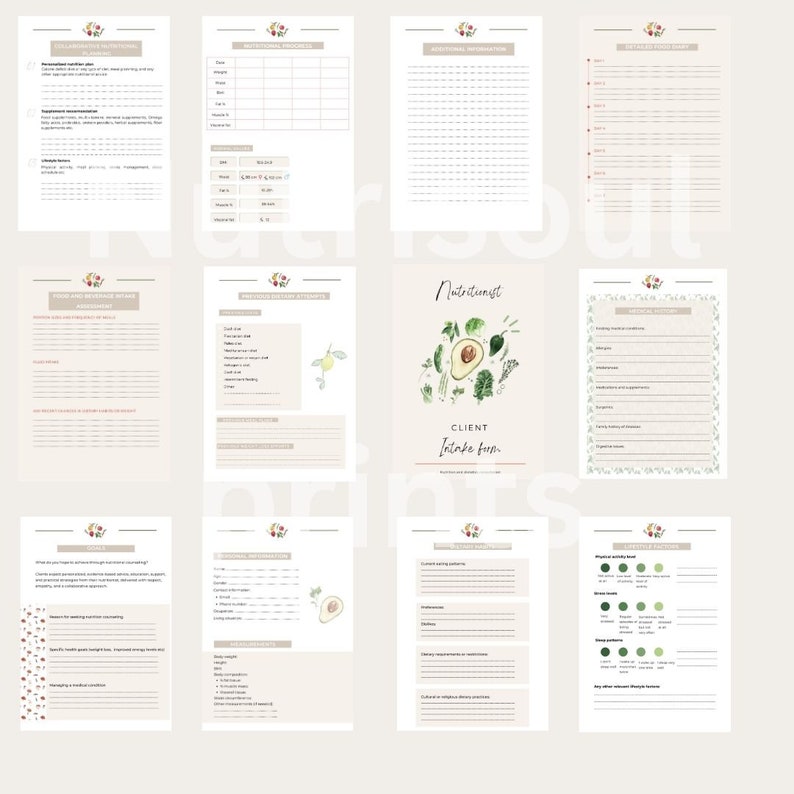 Nutritionist Client Intake Form,client Onboarding Questionnaire ...