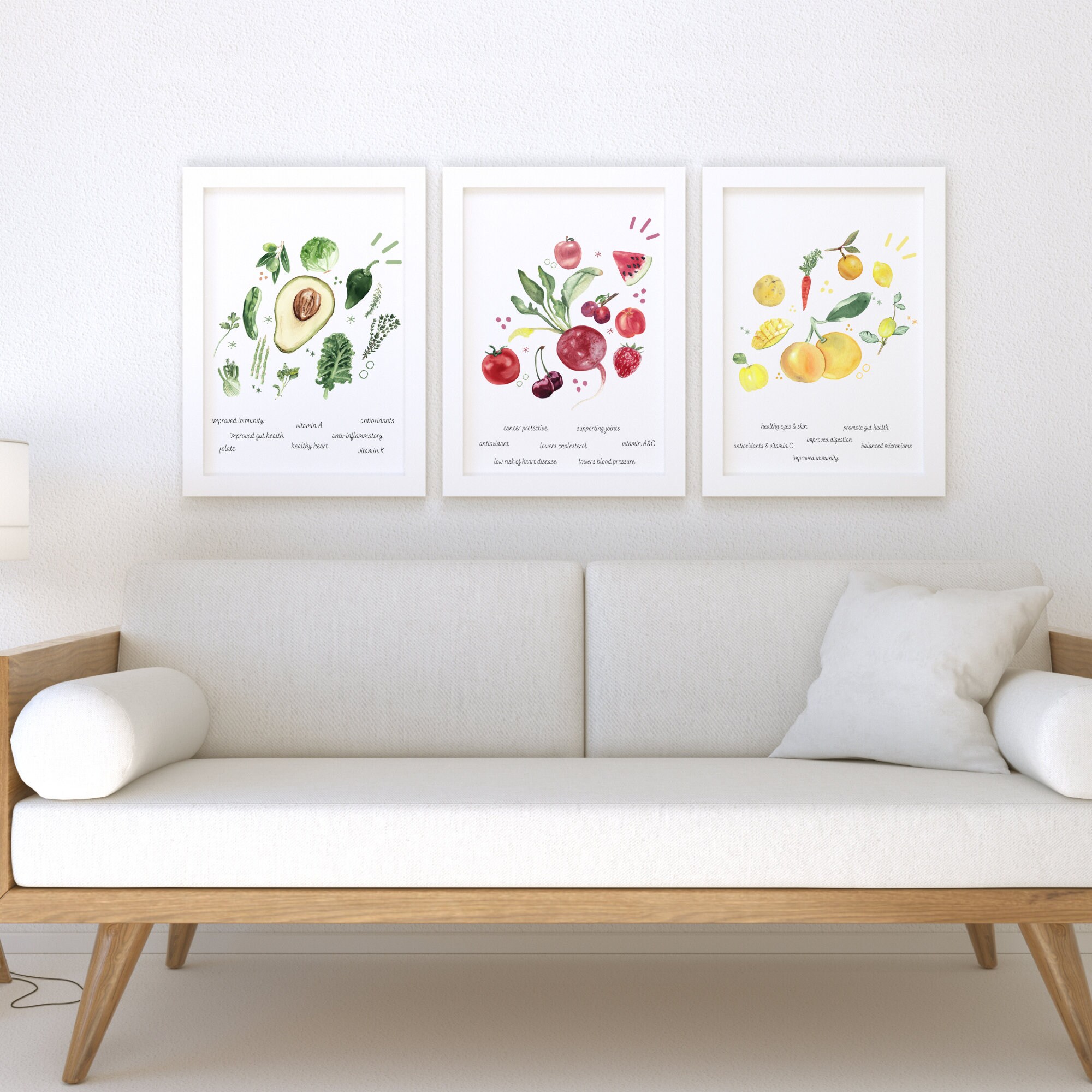 Nutrition Poster Set: Watercolor Fruits & Vegetables (digital Download ...