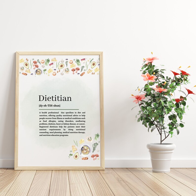 Digital Nutrition Poster, Nutritionist Gift, Dietitian Gift, Gifts for ...