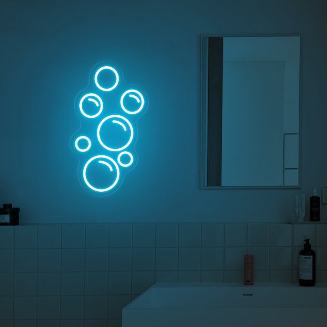 Bubbles Neon Sign, Custom Bubble Wall Art Light, Kids Room Decor, Dorm ...