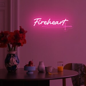 Fireheart Neon Sign, Custom Neon Sign, for Aelin & Throne of Glass SJM ...