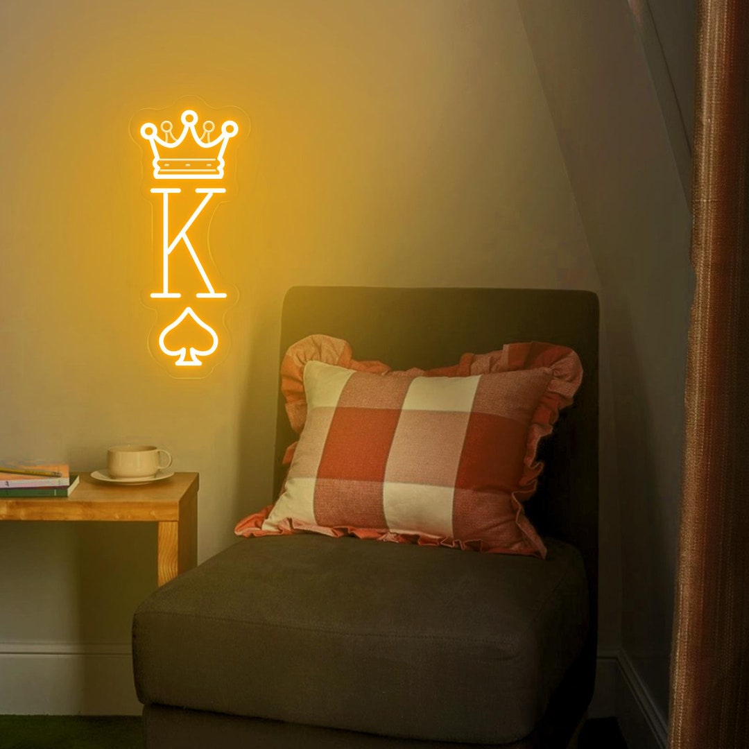 King or Queen Neon Sign, King Queen Crown Neon Light, Couple King Queen ...