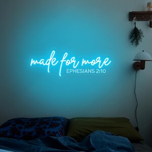 Made for More Neon Sign, Jesus Inspiring Neon Light, Mindfulness Quote ...