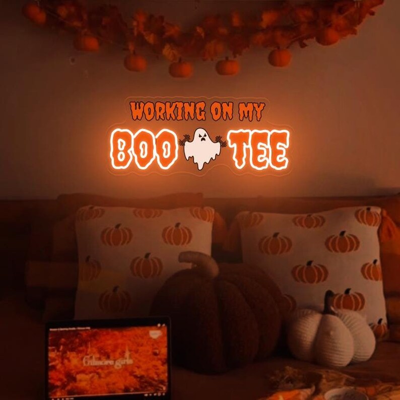 Working on My Bootee Neon Sign, Aesthetic Spooky Neon, Halloween Gym ...