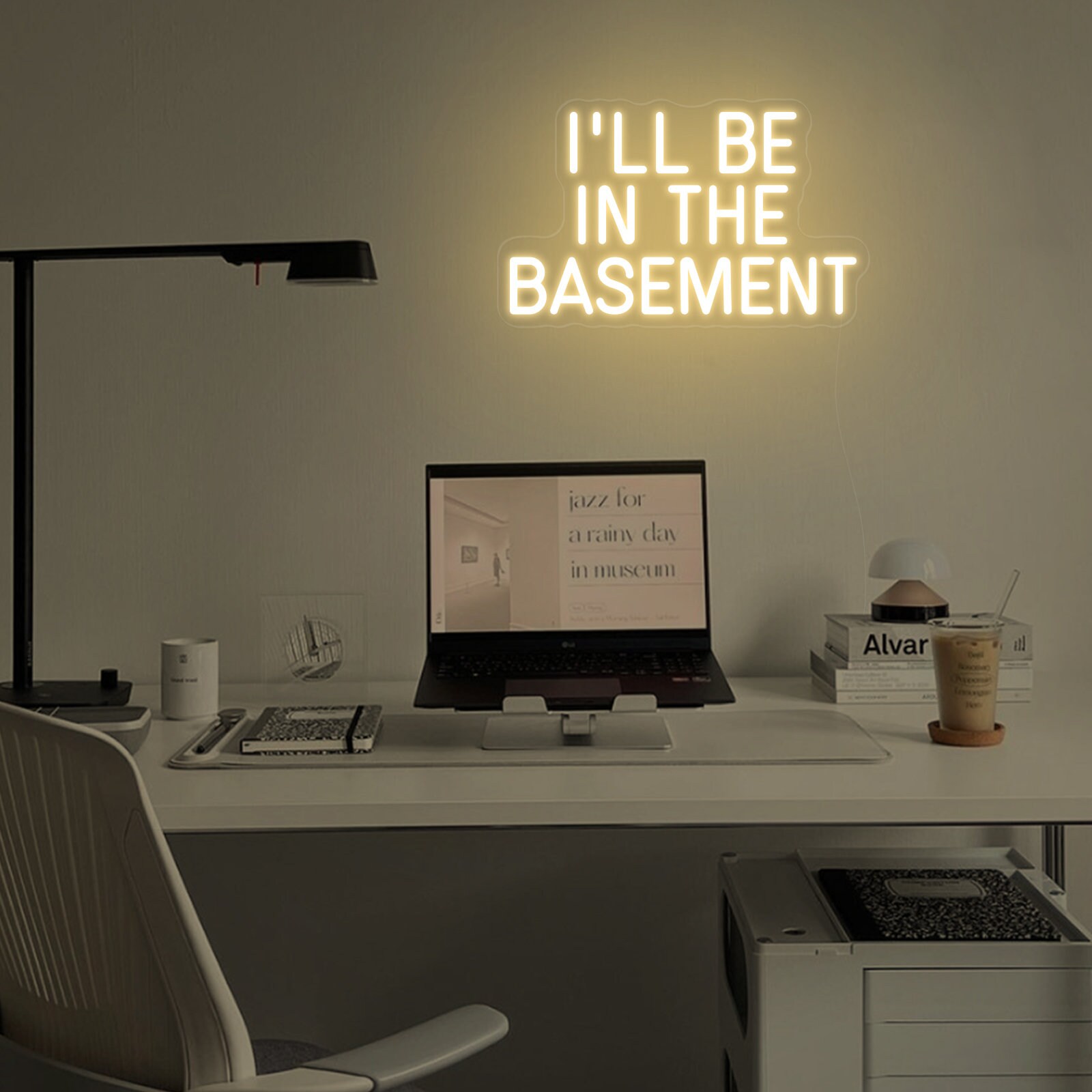 I'll Be in the Basement Neon Sign, Custom Neon Sign, Utube Music Decor ...