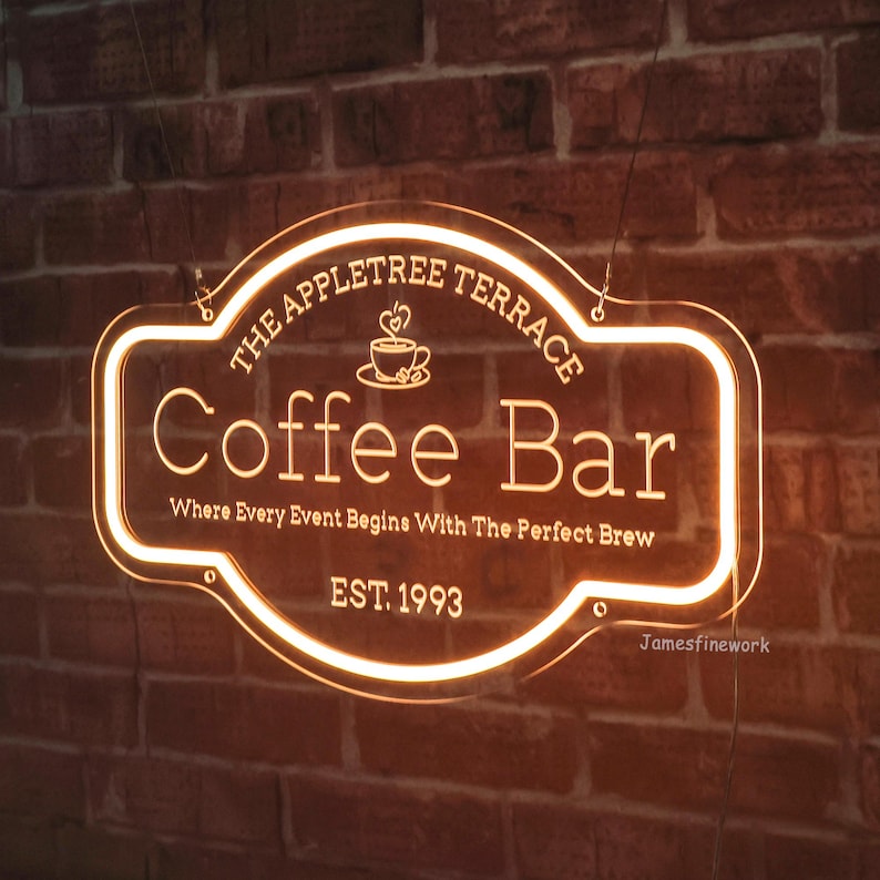 Personalized Coffee Bar Neon Sign: Custom Kitchen Cafe Decor - Etsy