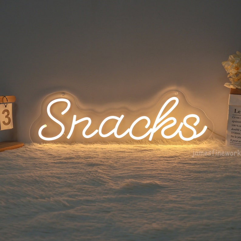 Snacks Neon Sign, Snacks Led Signs, Snacks Wall Led Lights, Snacks Led ...