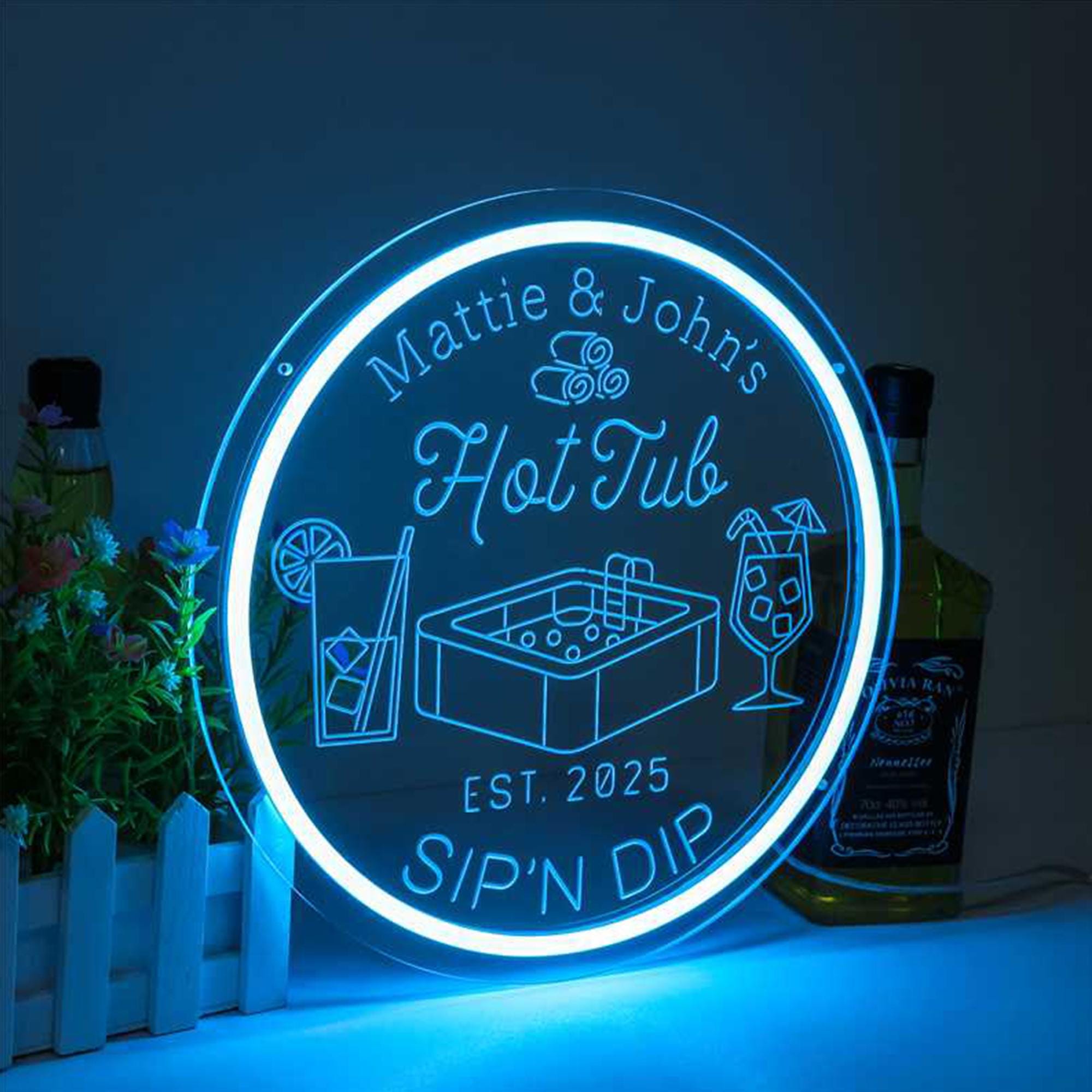 Personalized Hot Tub Neon Sign, Hot Tub Decor, Jacuzzi Signs, Custom ...