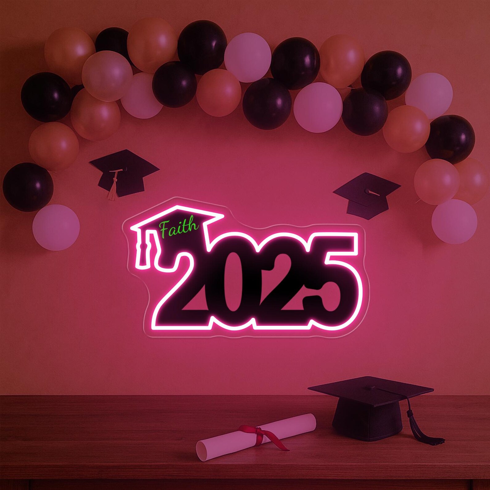 Custom Graduation 2025 Neon Sign, Congrats Grad Cap Name Neon, Custom ...