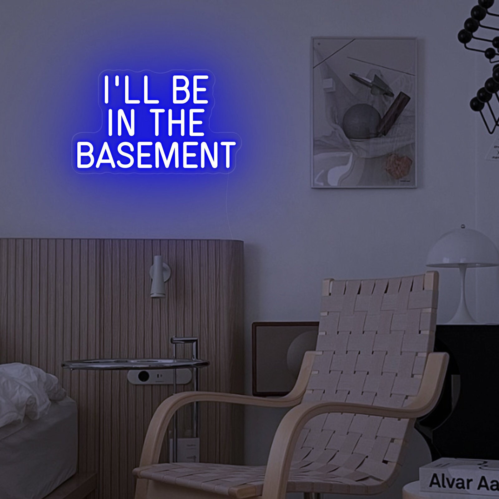 I'll Be in the Basement Neon Sign, Custom Neon Sign, Utube Music Decor ...
