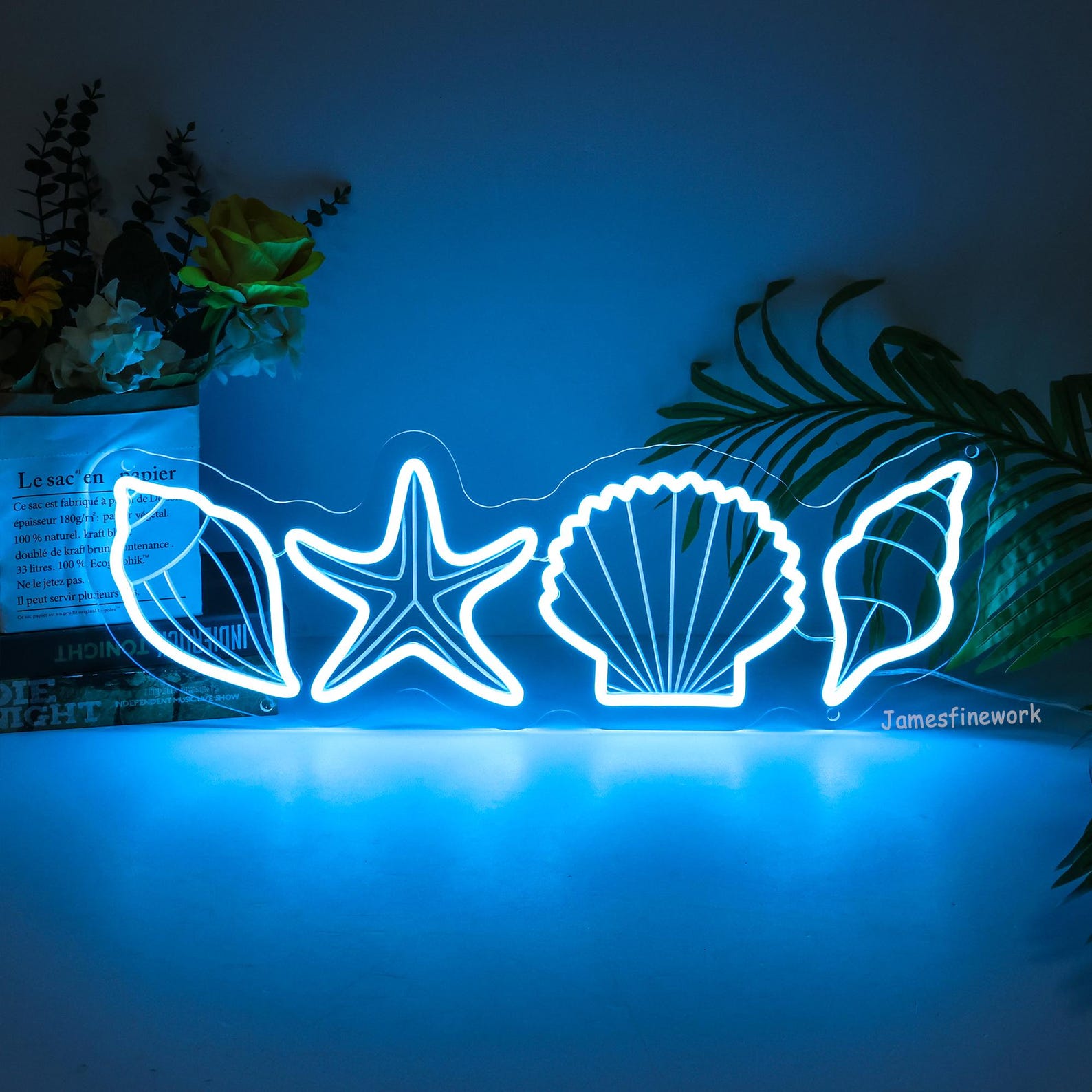Seashell Neon Sign, Seashell Led Light, Clams Shell Wall Decor, Summer ...