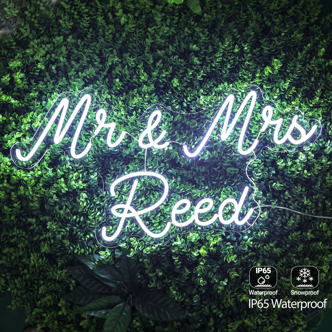 Mr and Mrs Name Sign, Custom Wedding Neon Sign, Waterproof Wedding ...