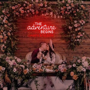 Custom Let the Adventure Begin Neon Sign, Personalized Wedding Neon ...