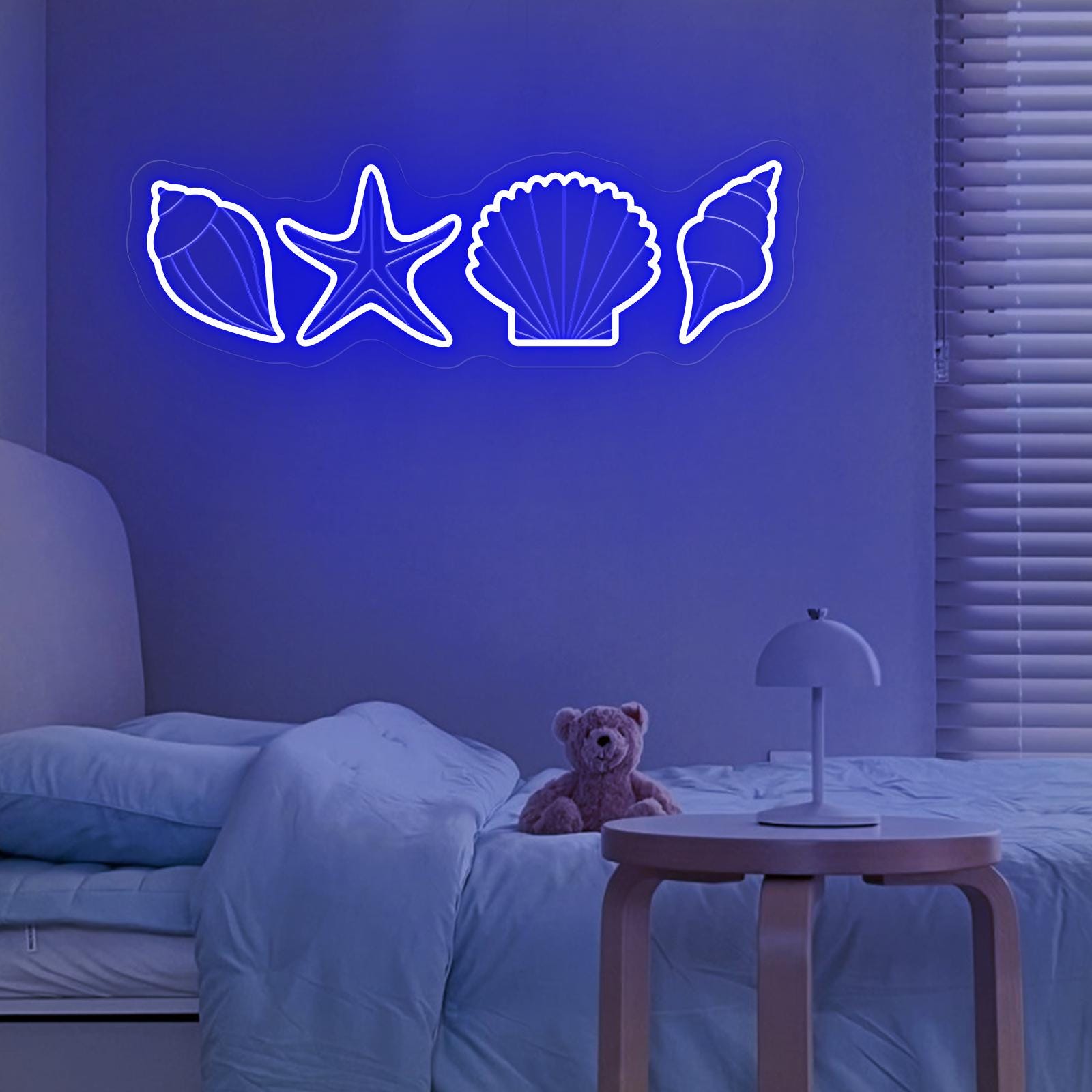 Seashell Neon Sign, Seashell Led Light, Clams Shell Wall Decor, Summer ...