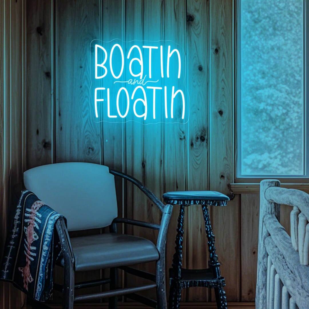 Boatin and Floatin Neon Sign, Summer Lake Neon Light, Lake House Wall ...