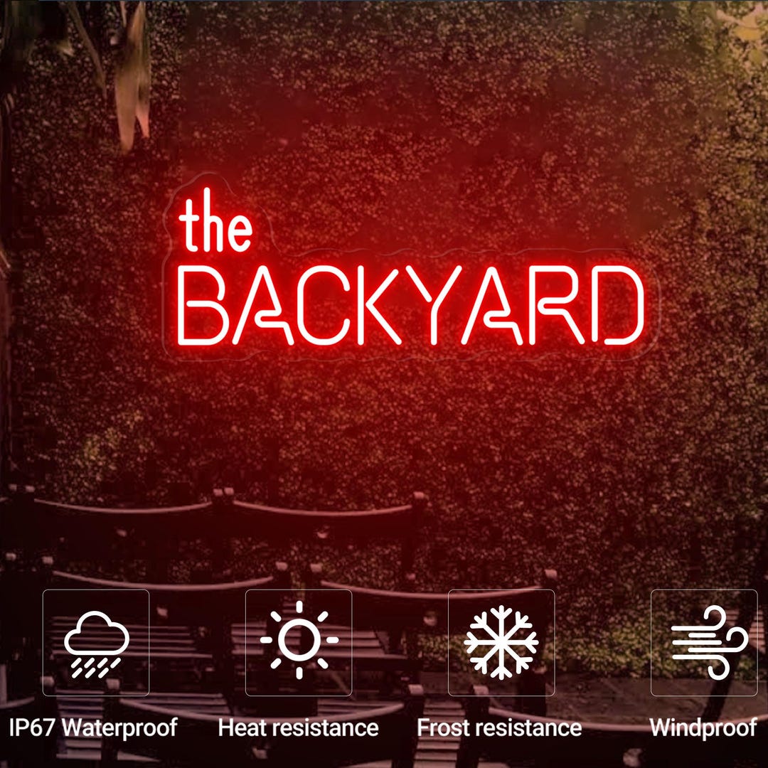 Personalized the Backyard Neon Sign, Outdoor Backyard Neon Light ...