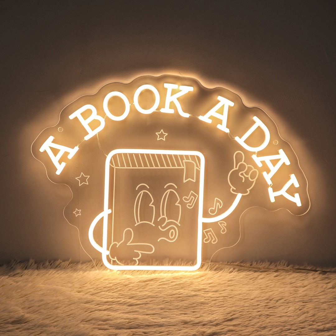 A Book A Day Led Neon Sign, Back to School Gift, for Book Lover Gift ...