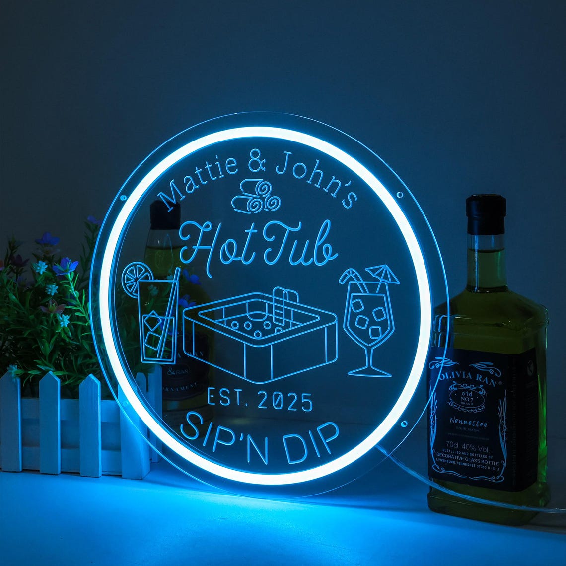Personalized Hot Tub Neon Sign, Hot Tub Decor, Jacuzzi Signs, Custom ...