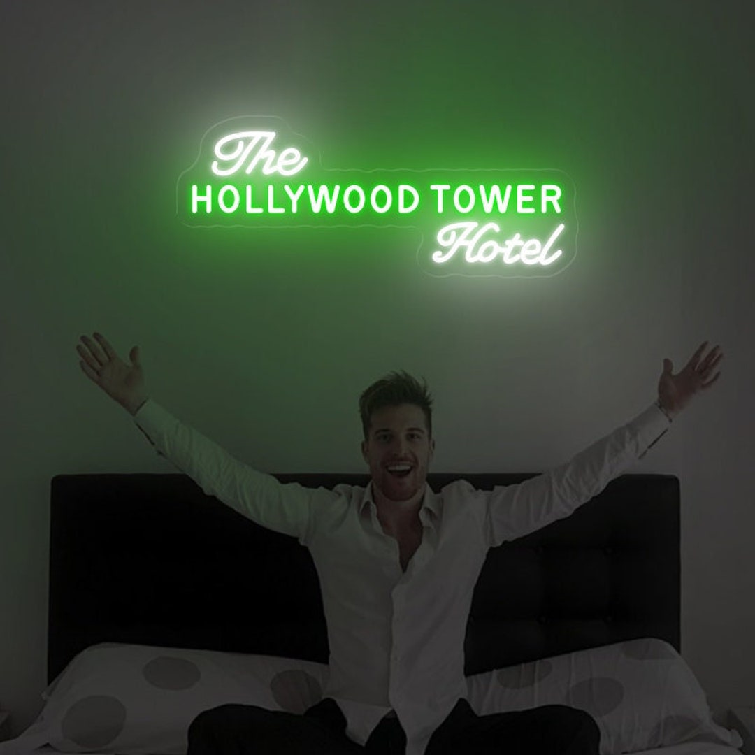 The Hollywood Tower Hotel Neon Sign, Tower of Terror Led Neon Light ...
