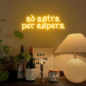 Ad Astra per Aspera Neon Sign: Latin Inspirational Quote Wall Decor - Etsy