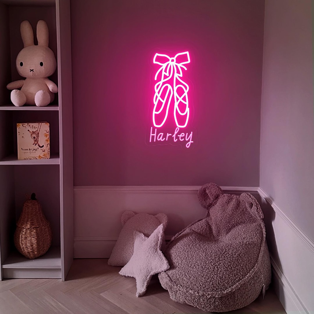 Custom Ballerina Name Neon Sign, Personalized Ballet Shoes Led Neon ...
