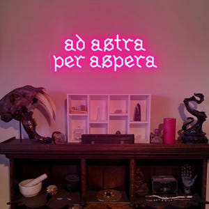 Ad Astra per Aspera Neon Sign: Latin Inspirational Quote Wall Decor - Etsy