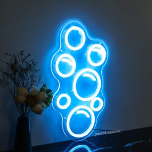 Bubbles Neon Sign, Custom Bubble Wall Art Light, Kids Room Decor, Dorm ...