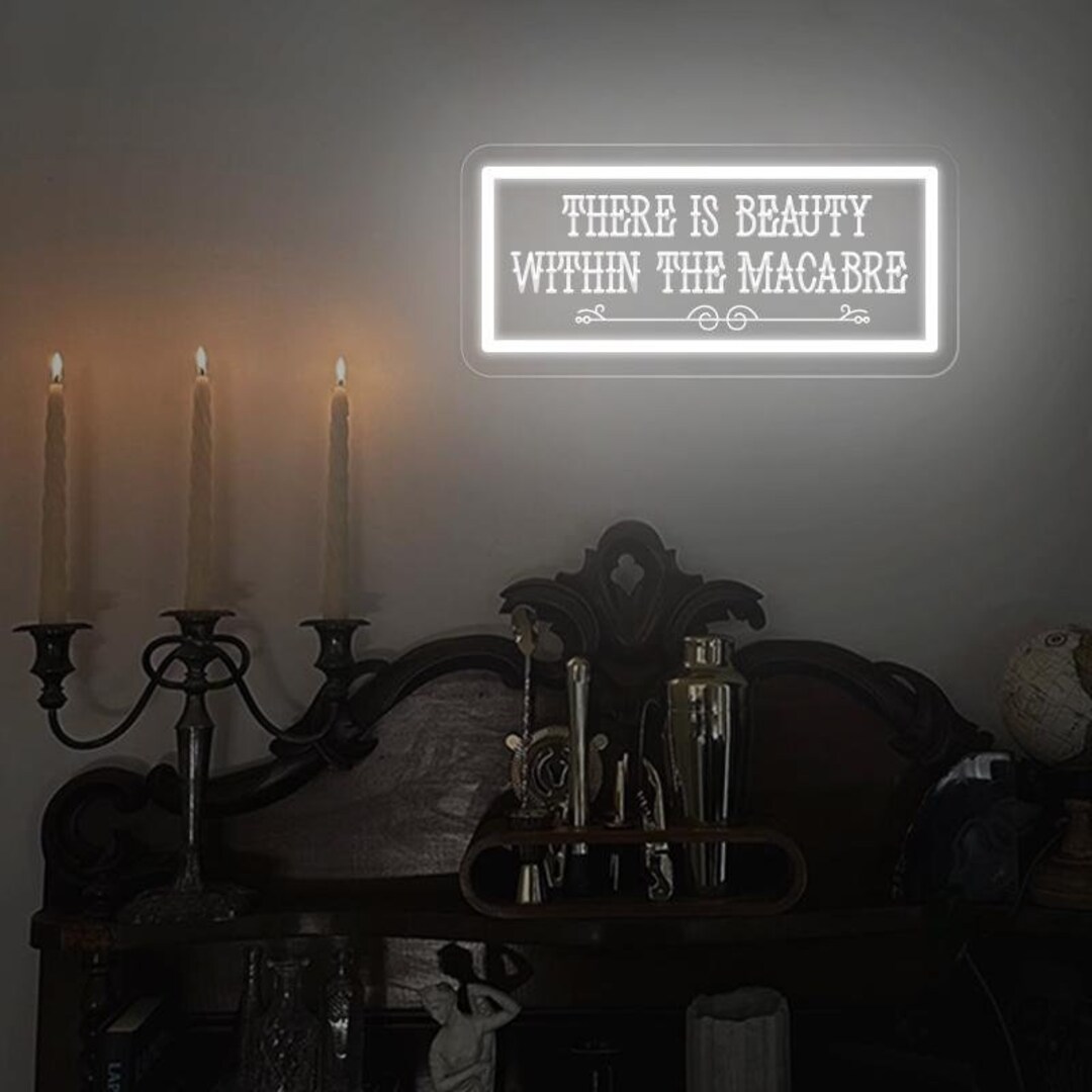 Beauty Within the Macabre Neon Sign, Dark Cottagecore Decor, Gothic ...