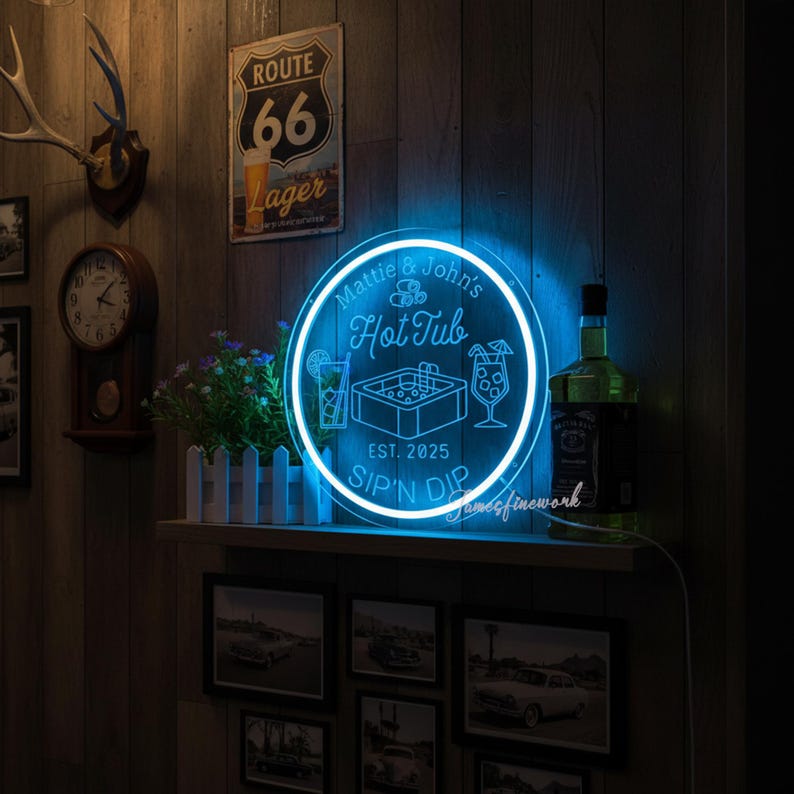 Personalized Hot Tub Neon Sign, Hot Tub Decor, Jacuzzi Signs, Custom ...